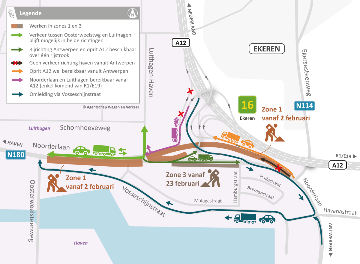 Wegenwerken Noorderlaan - complex Ekeren | Slim naar Antwerpen