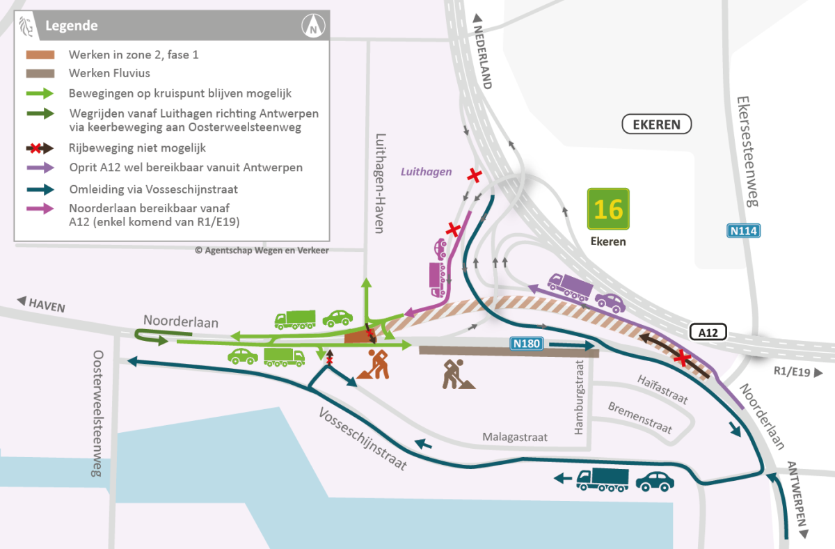 Wegenwerken Noorderlaan - complex Ekeren | Slim naar Antwerpen